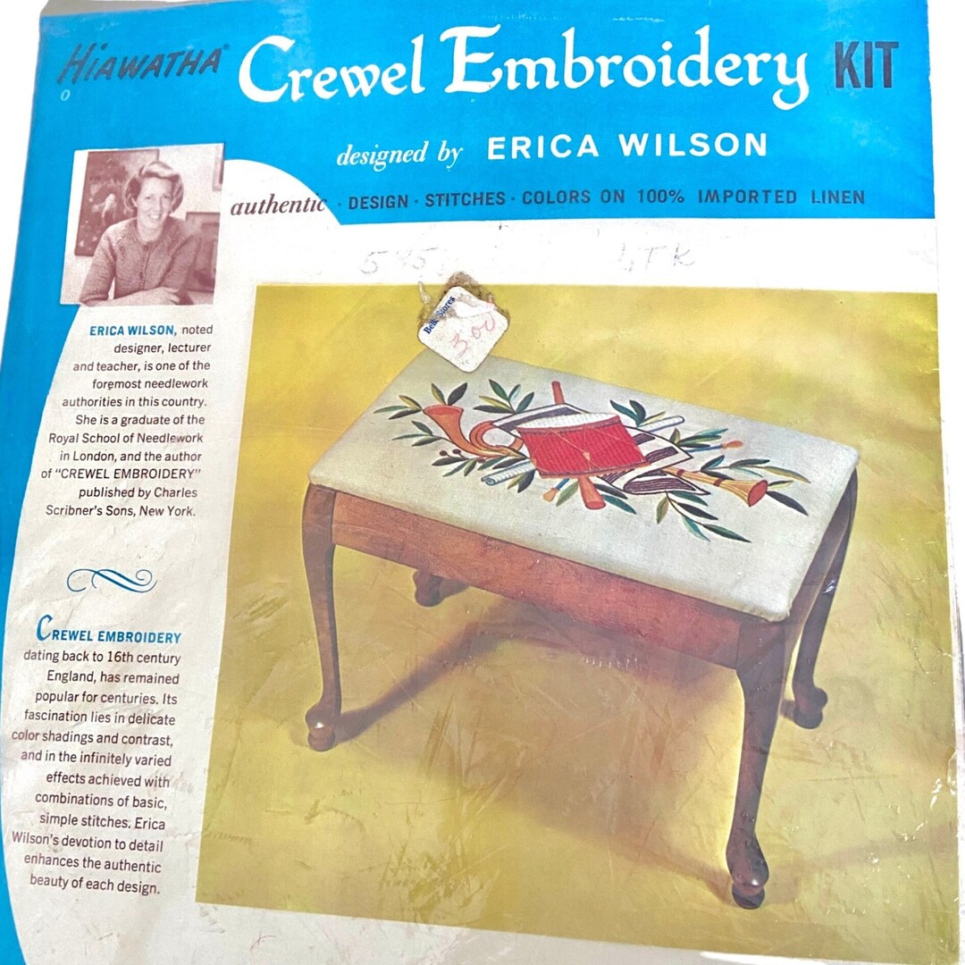 Erica Wilson Crewel Embroidery Kit Music Bench Cover, Musical ...