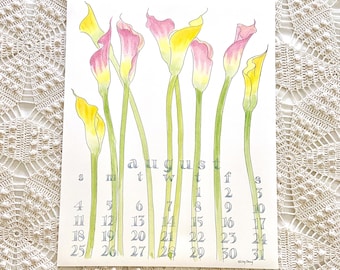 Ling Chang September Calendar Poster, Pink Azalea, Art Print, 2025 ...