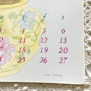 Ling Chang September Calendar Poster, Pink Azalea, Art Print, 2025 ...