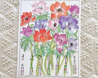 Ling Chang September Calendar Poster, Pink Azalea, Art Print, 2025 ...