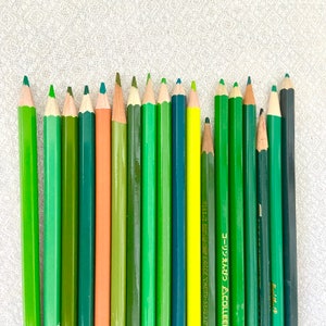 36 Blue and Green Colored Pencils Presharpened, Some Used Unused ...