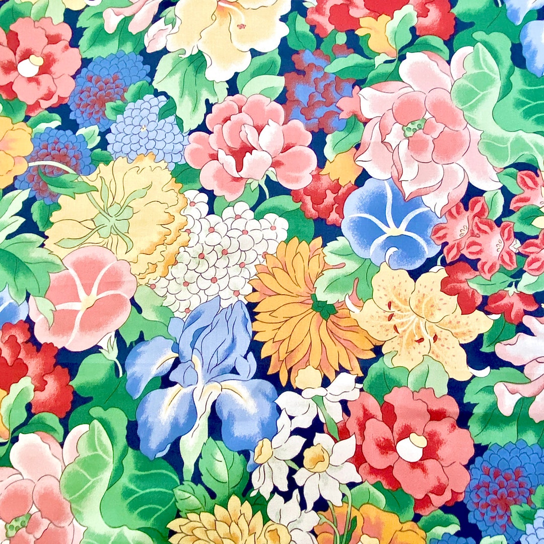 Chintz Fabric in English Flower Garden Print by P Kaufmann, Crisp 3 ...