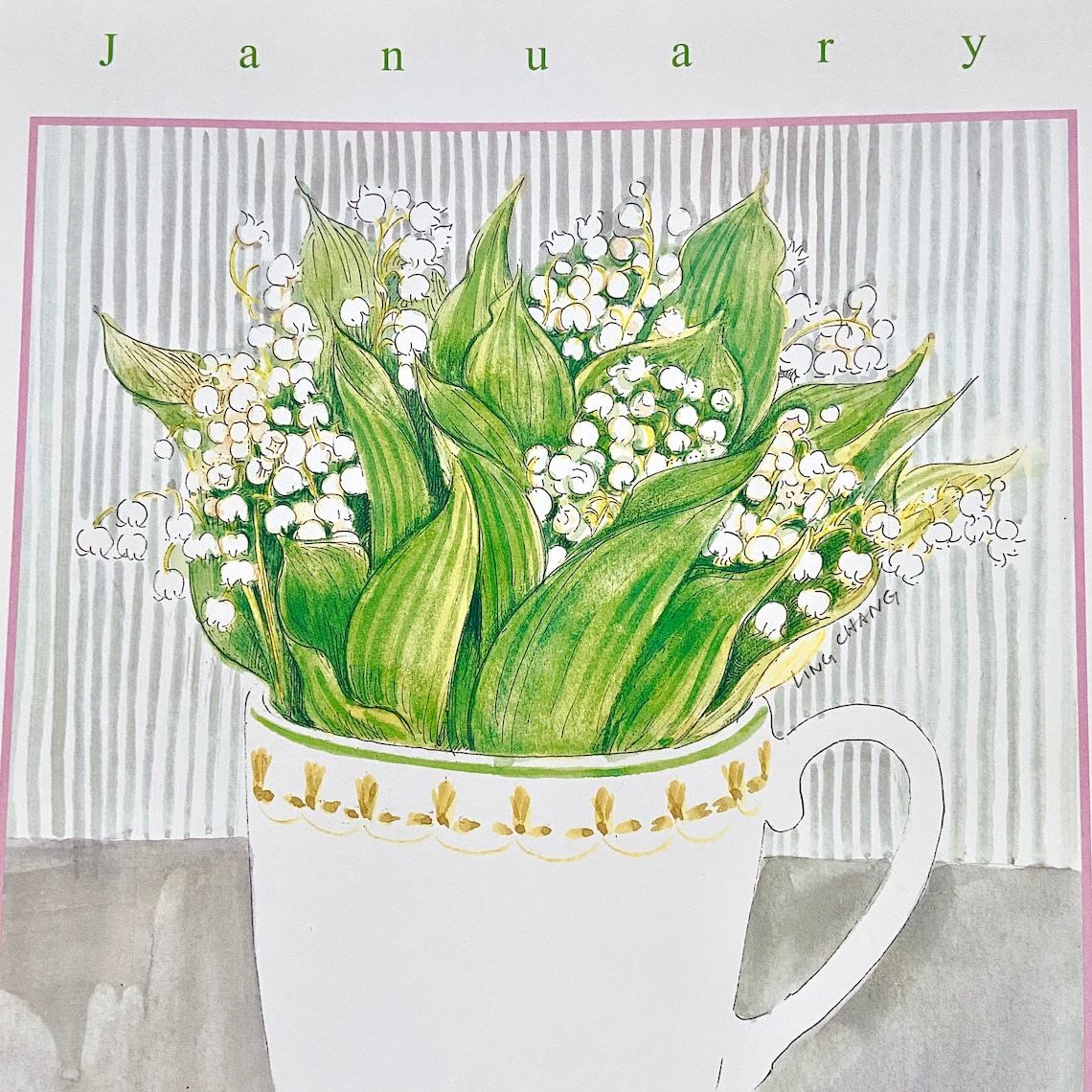Ling Chang January Calendar Poster Lily of the Valley - Etsy
