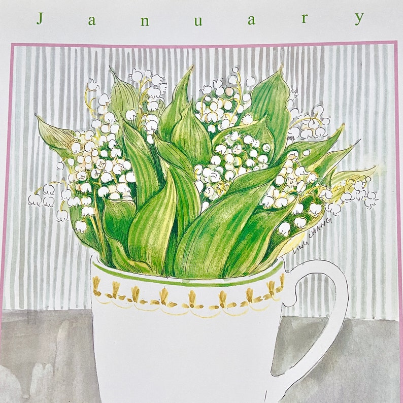 Ling Chang January Calendar Poster Lily of the Valley - Etsy