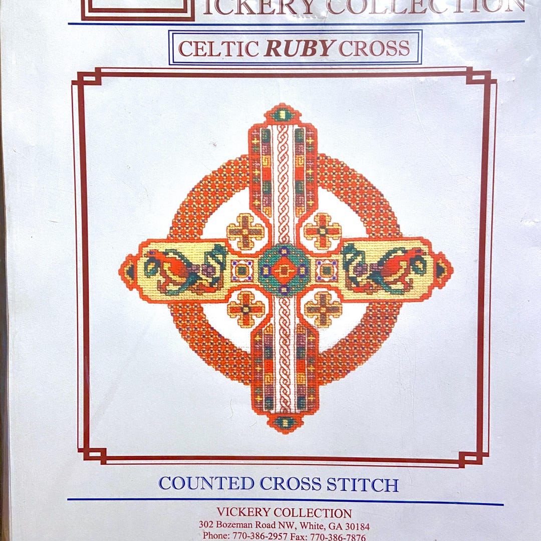 Celtic Ruby Cross Stitch Chart Only, Symbols of Ireland, Vickery ...