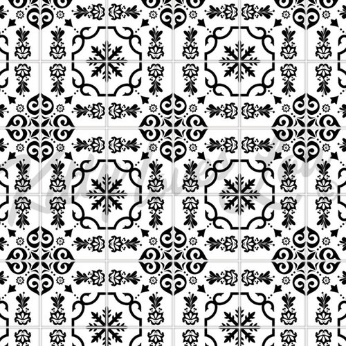 Black White Tile Dollhouse Wallpaper Tile Flooring 1:12 - Etsy