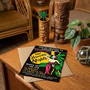 PRINTABLE Birthday INVITATION Retro Cuba Havana Mambo Luau Bridal ...