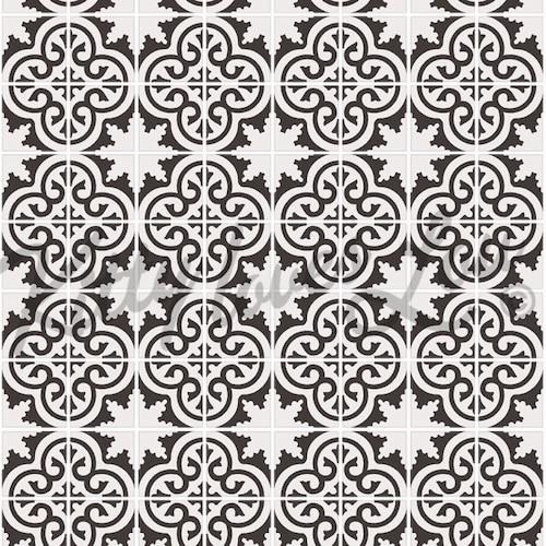 Black White Tile Dollhouse Wallpaper Tile Flooring 1:12 - Etsy