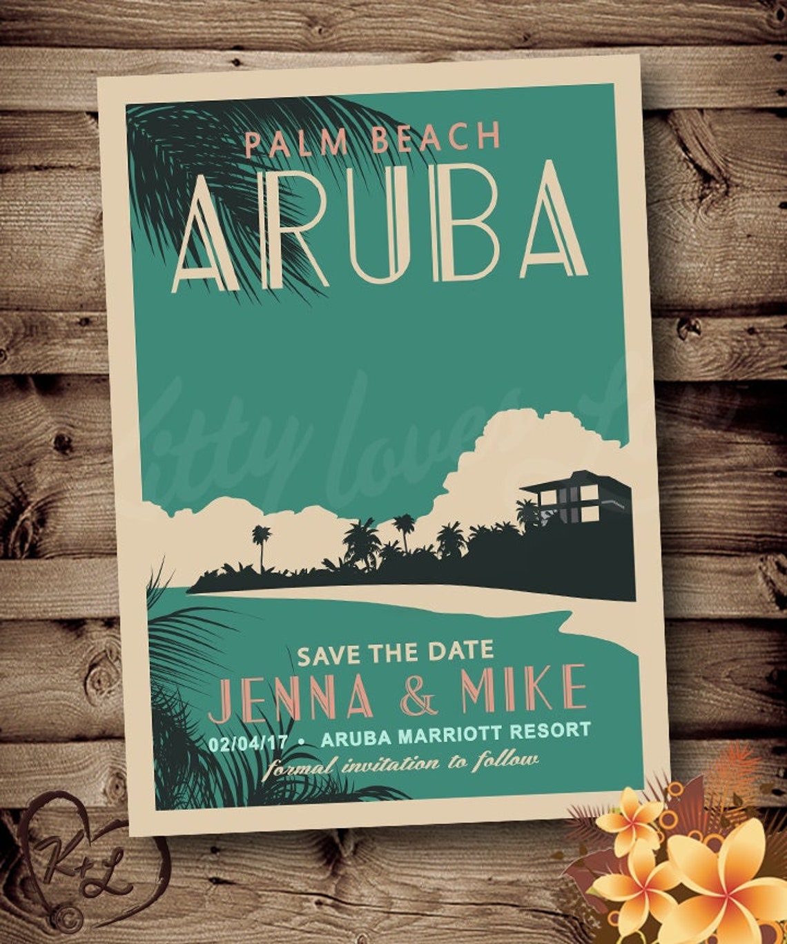 PRINTABLE Save the Date Aruba Mexico Caribbean Wedding Digital PDF ...