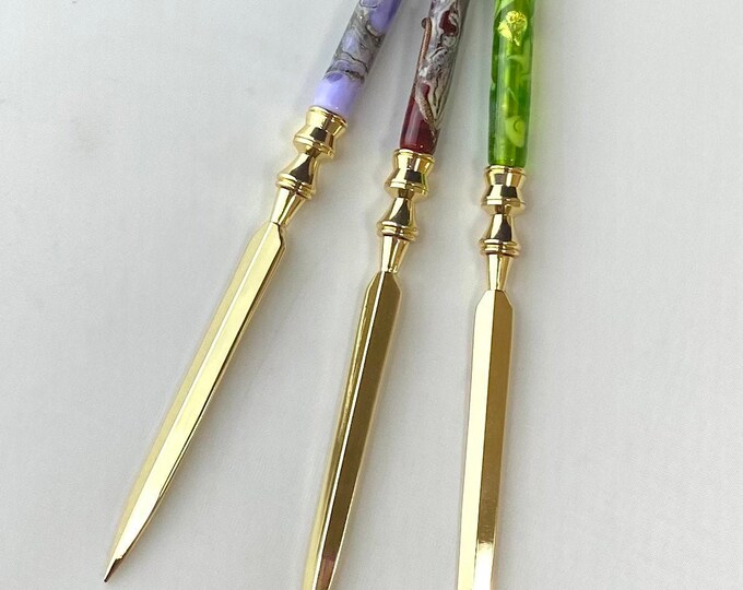 Letter Opener ~ Mail Opener - Gold Letter Opener ~ Handmade Glass ...