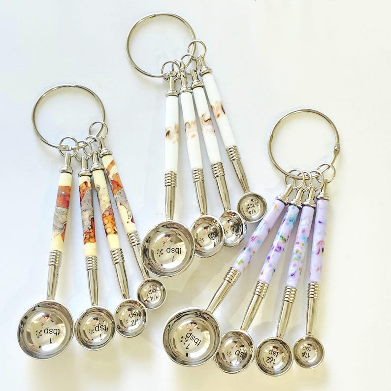 Handmade Measuring Spoon Set ~ Glass Handle Measuring Spoons - Etsy