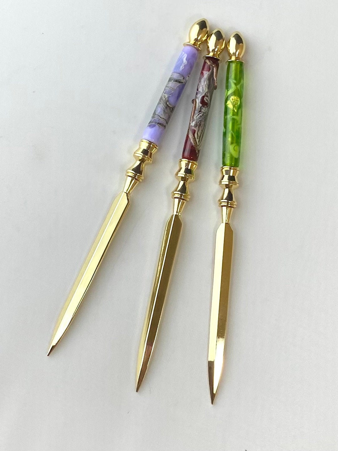Letter Opener Mail Opener Gold Letter Opener Handmade Glass Handle ...