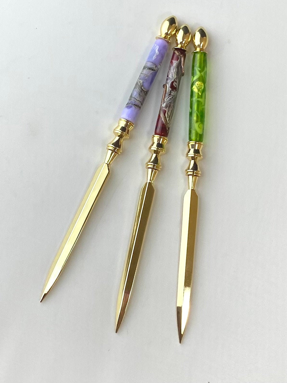 Letter Opener Mail Opener Gold Letter Opener Handmade Glass Handle ...