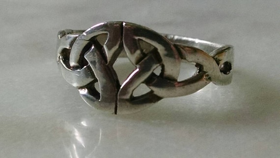 Beautiful double trinity knot Celtic ring in 925 ster… - Gem
