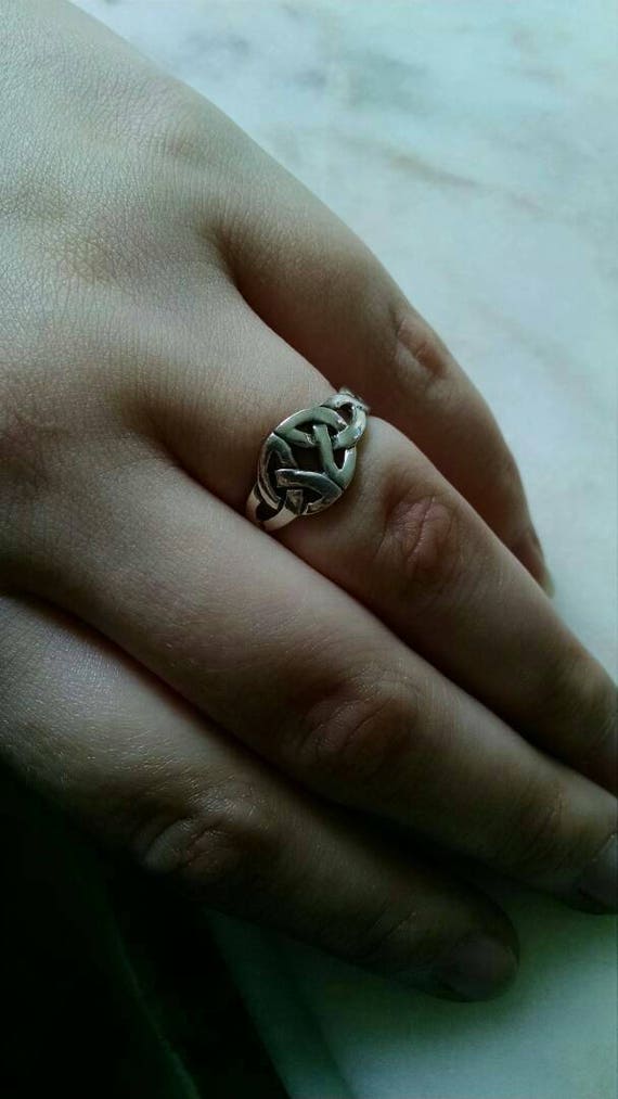 Beautiful double trinity knot Celtic ring in 925 ster… - Gem