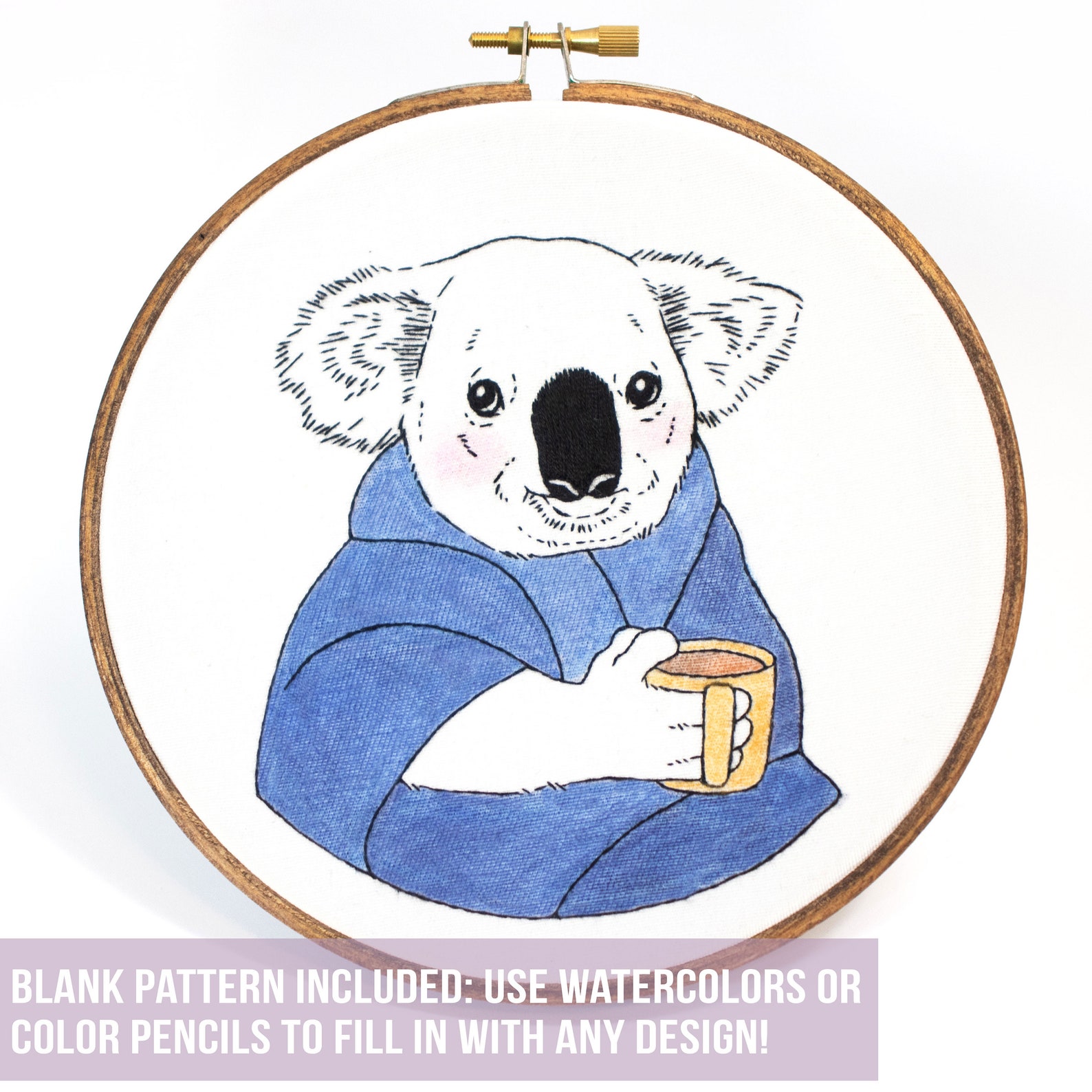 Cozy Koala Embroidery Pattern - PDF Digital Download. Hand Embroidery ...