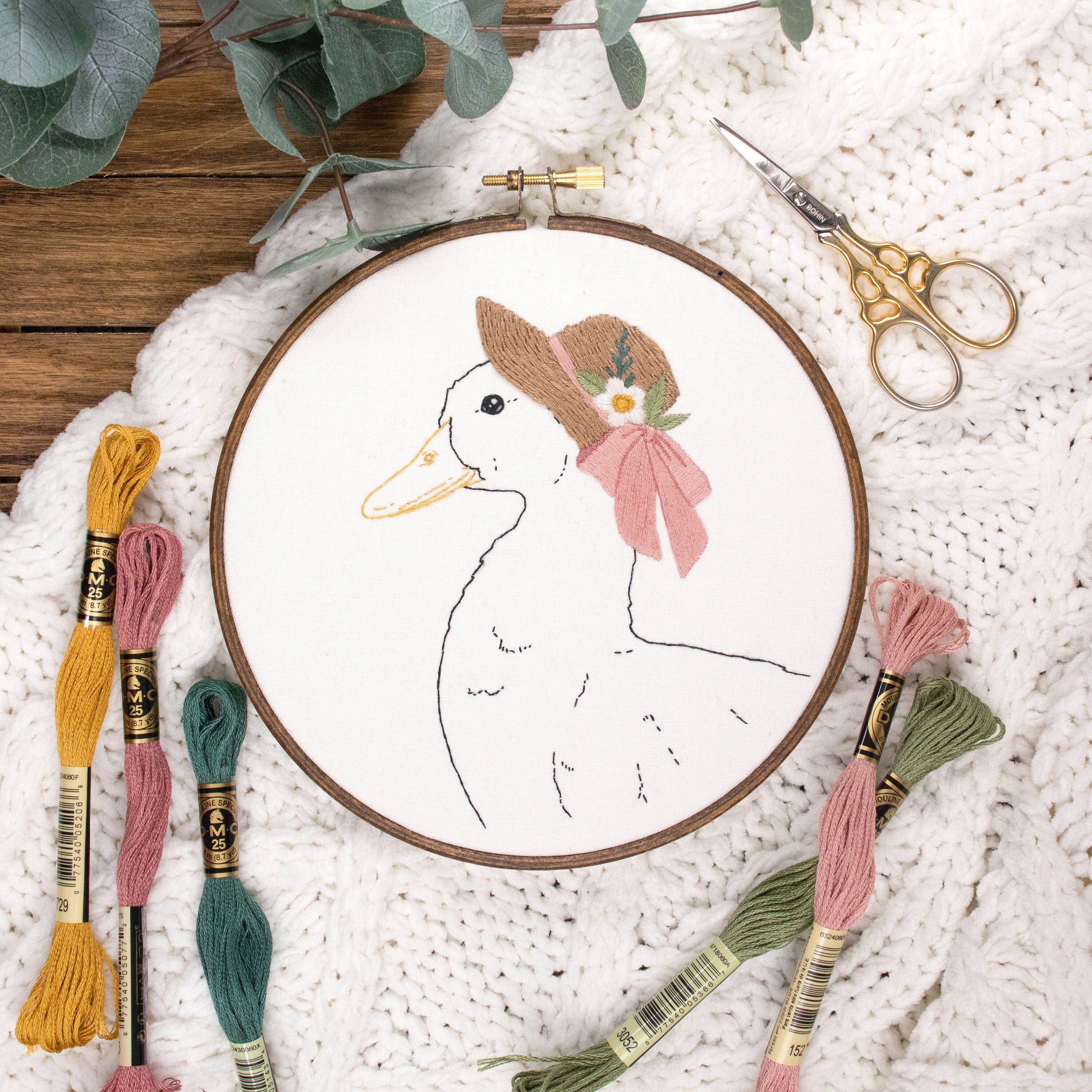 Darling Duck Embroidery Pattern - PDF Digital Download. Hand Embroidery ...