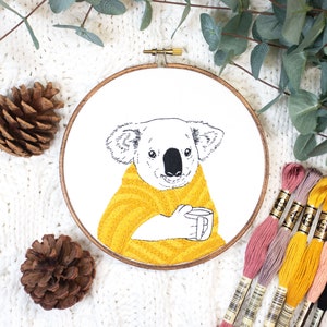 Cozy Koala Embroidery Pattern - PDF Digital Download. Hand Embroidery ...