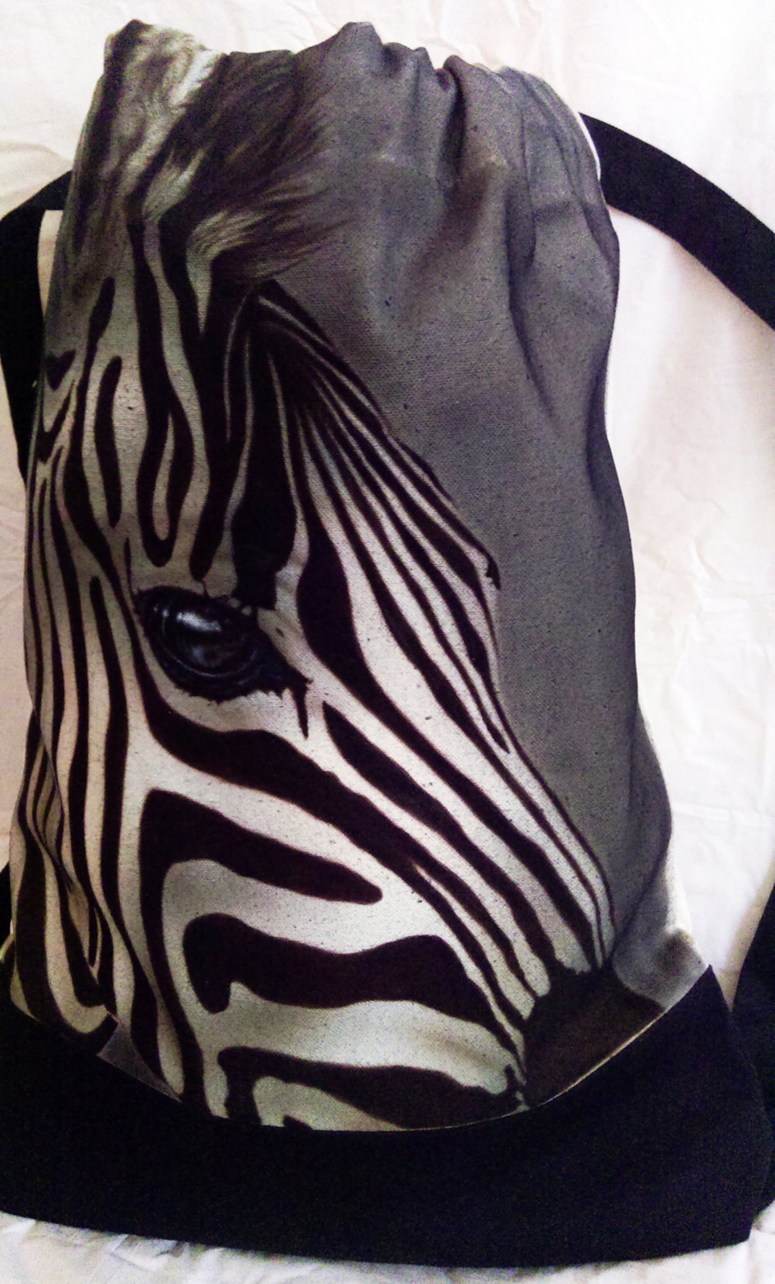 Zebra Hand Painted Backpack/sport Bag Airbrushed for Back to School or ...