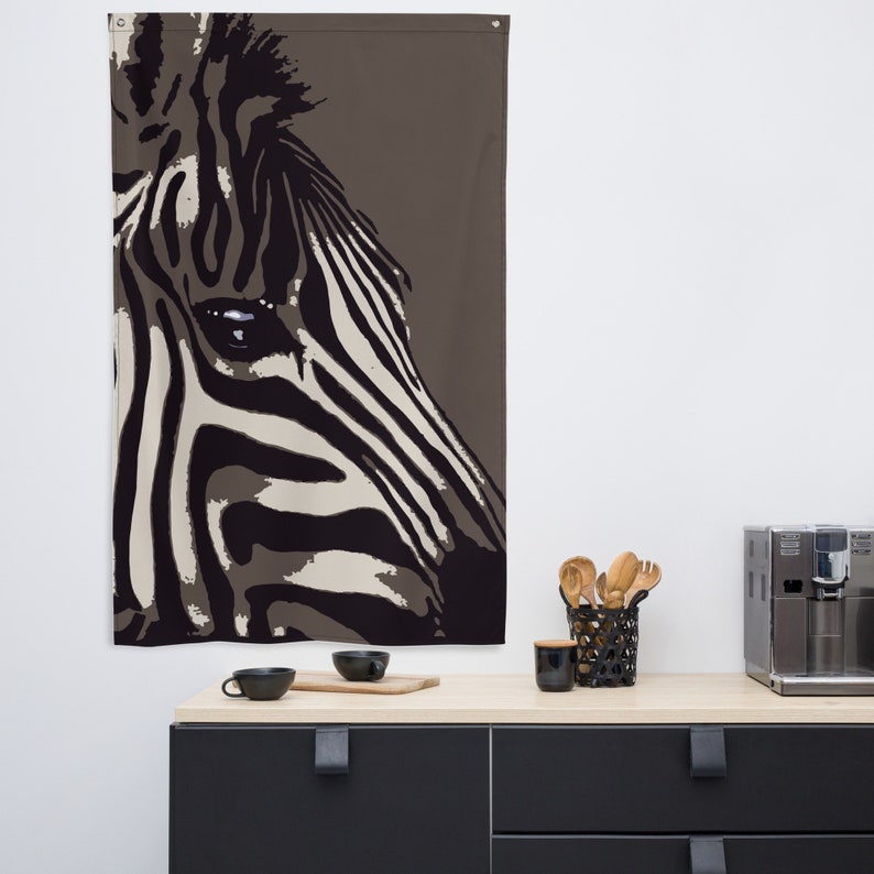 Big Zebra Face Flag Banner Zebra Face Design Vibrant Wall Art Flag ...