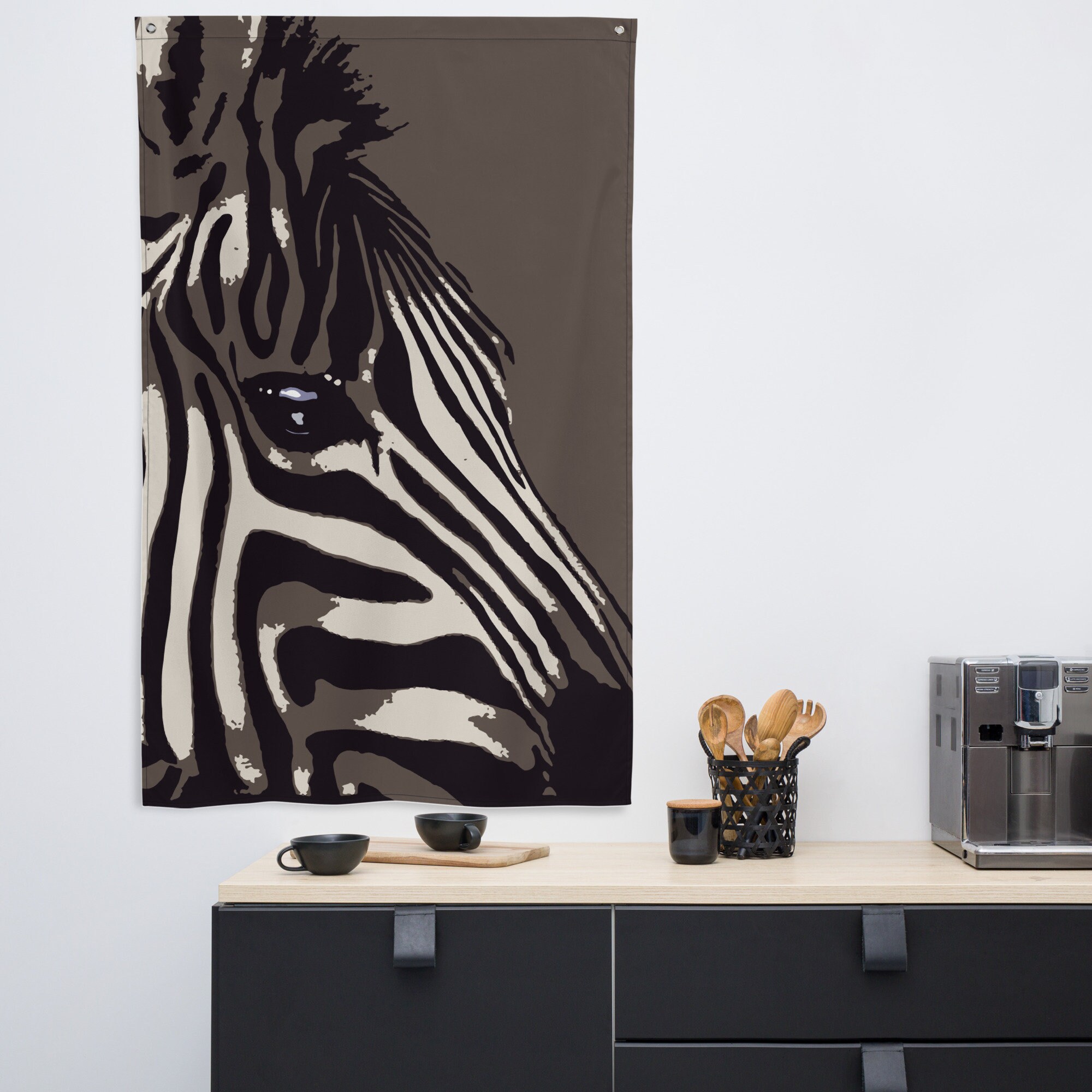 Big Zebra Face Flag Banner Zebra Face Design Vibrant Wall Art Flag ...