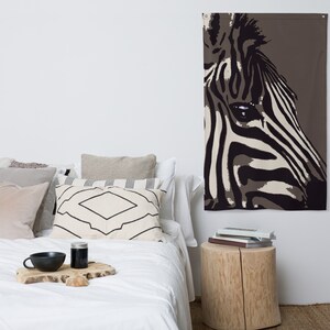 Big Zebra Face Flag Banner Zebra Face Design Vibrant Wall Art Flag ...