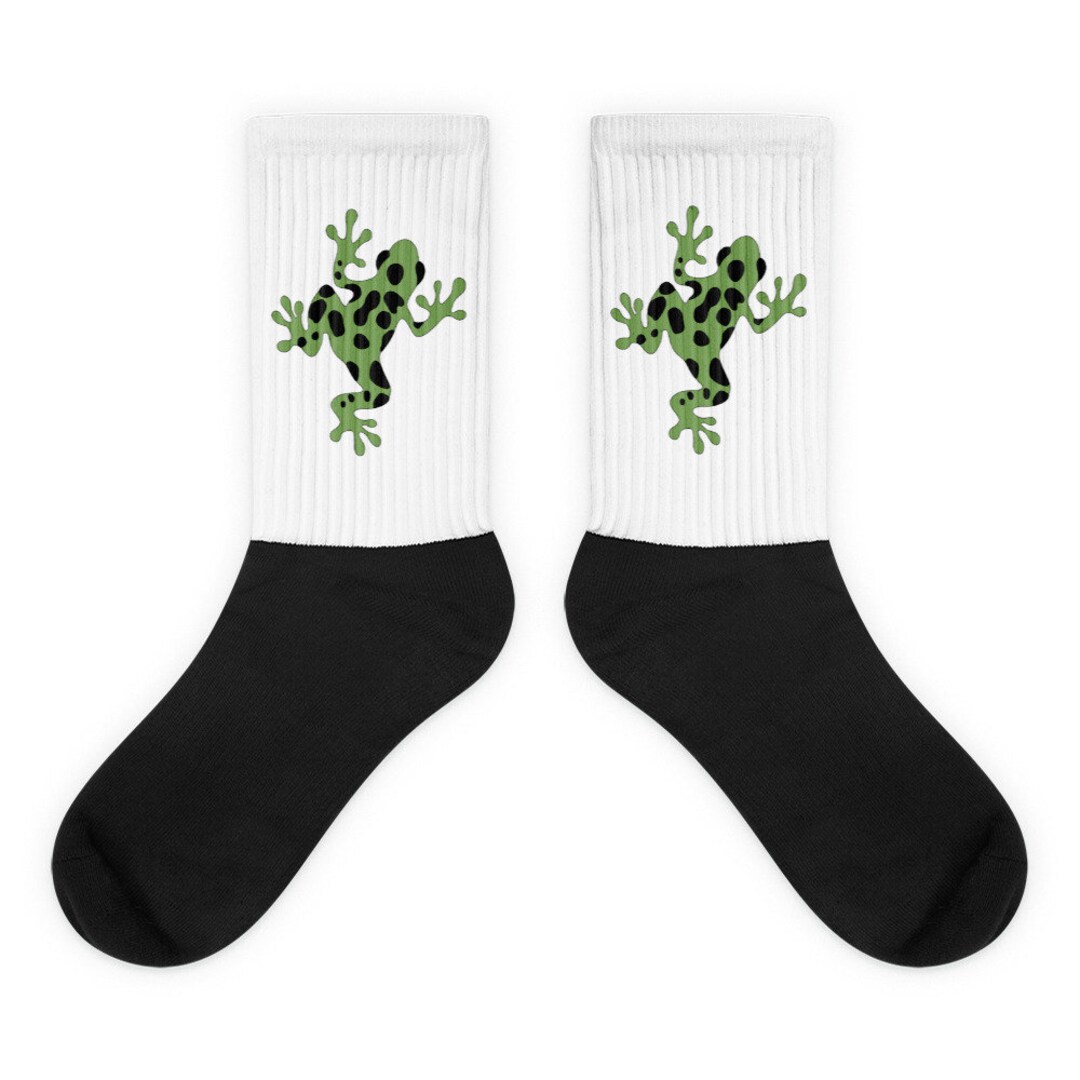 Animal Socks Poison Dart Frog Black Foot Socks Kiwi Green Graphic Frog ...