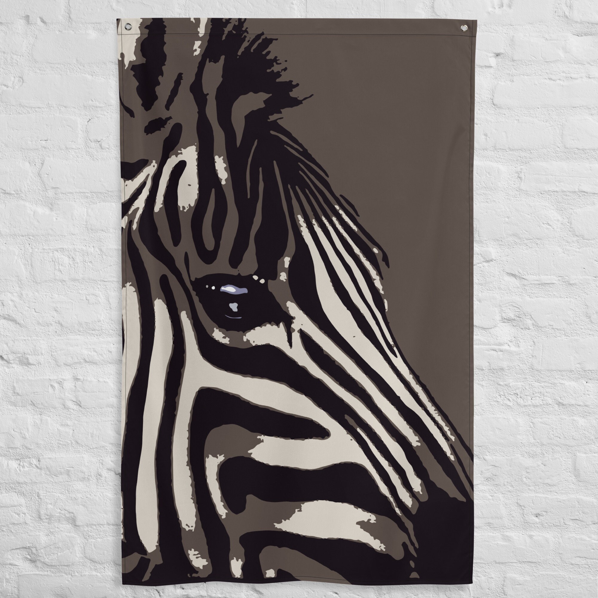 Big Zebra Face Flag Banner Zebra Face Design Vibrant Wall Art Flag ...
