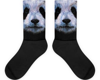 Giant Panda Bear Black Foot Animal Socks Thick Ribbing | Etsy