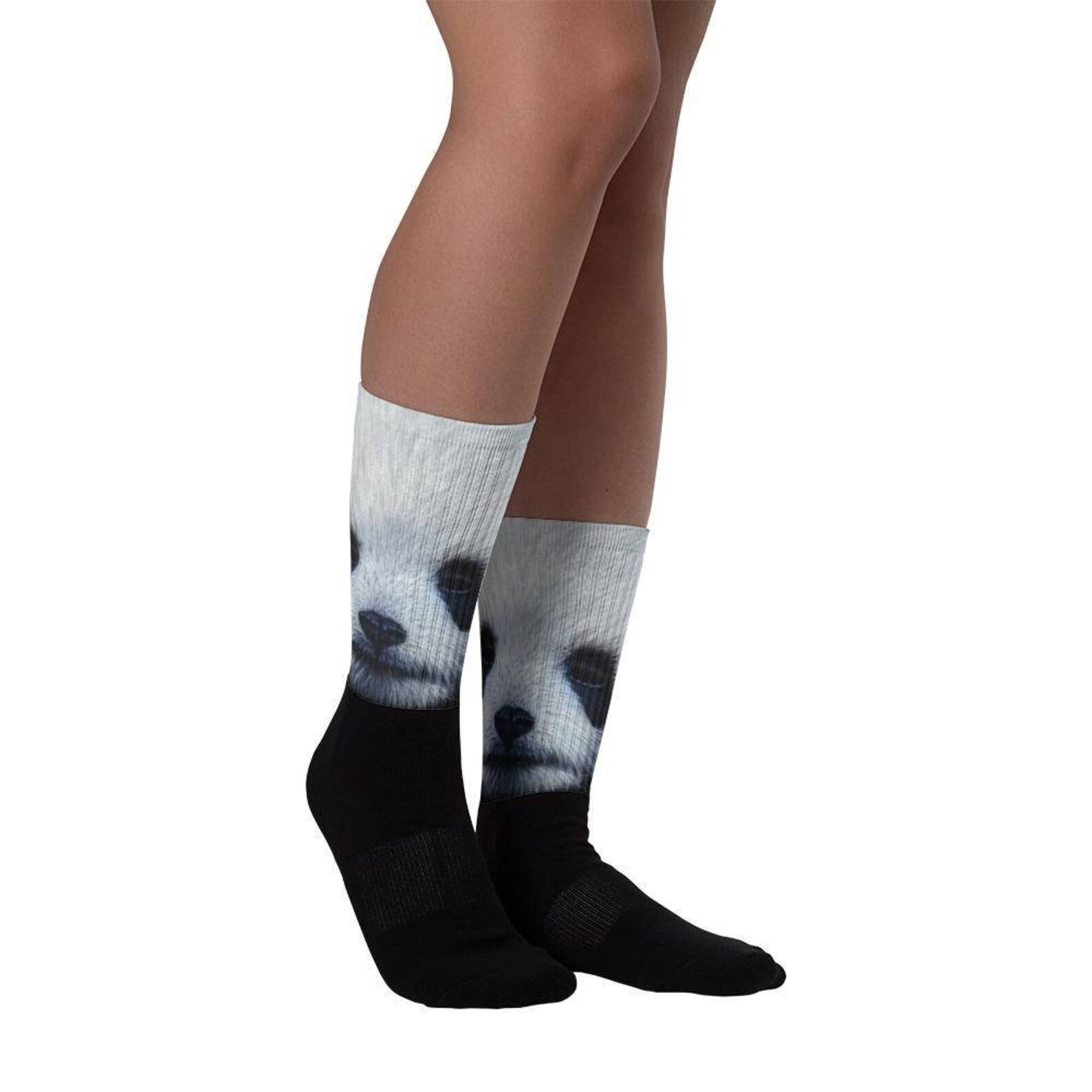 Giant Panda Bear Black Foot Animal Socks Thick Ribbing - Etsy