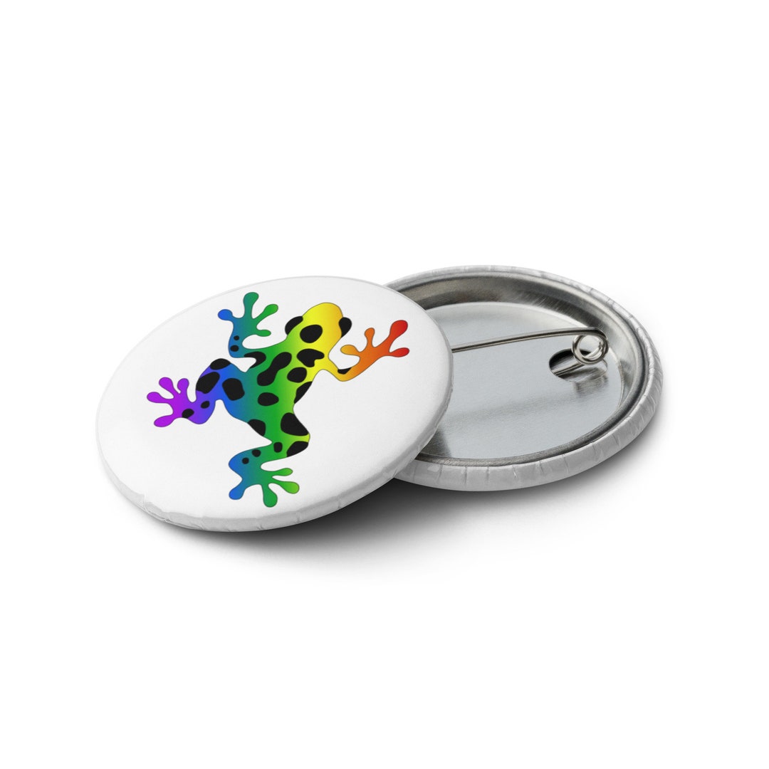 Rainbow Poison Dart Frog 5 Pin Button Set, Cute Frog Accessory Pin Set ...