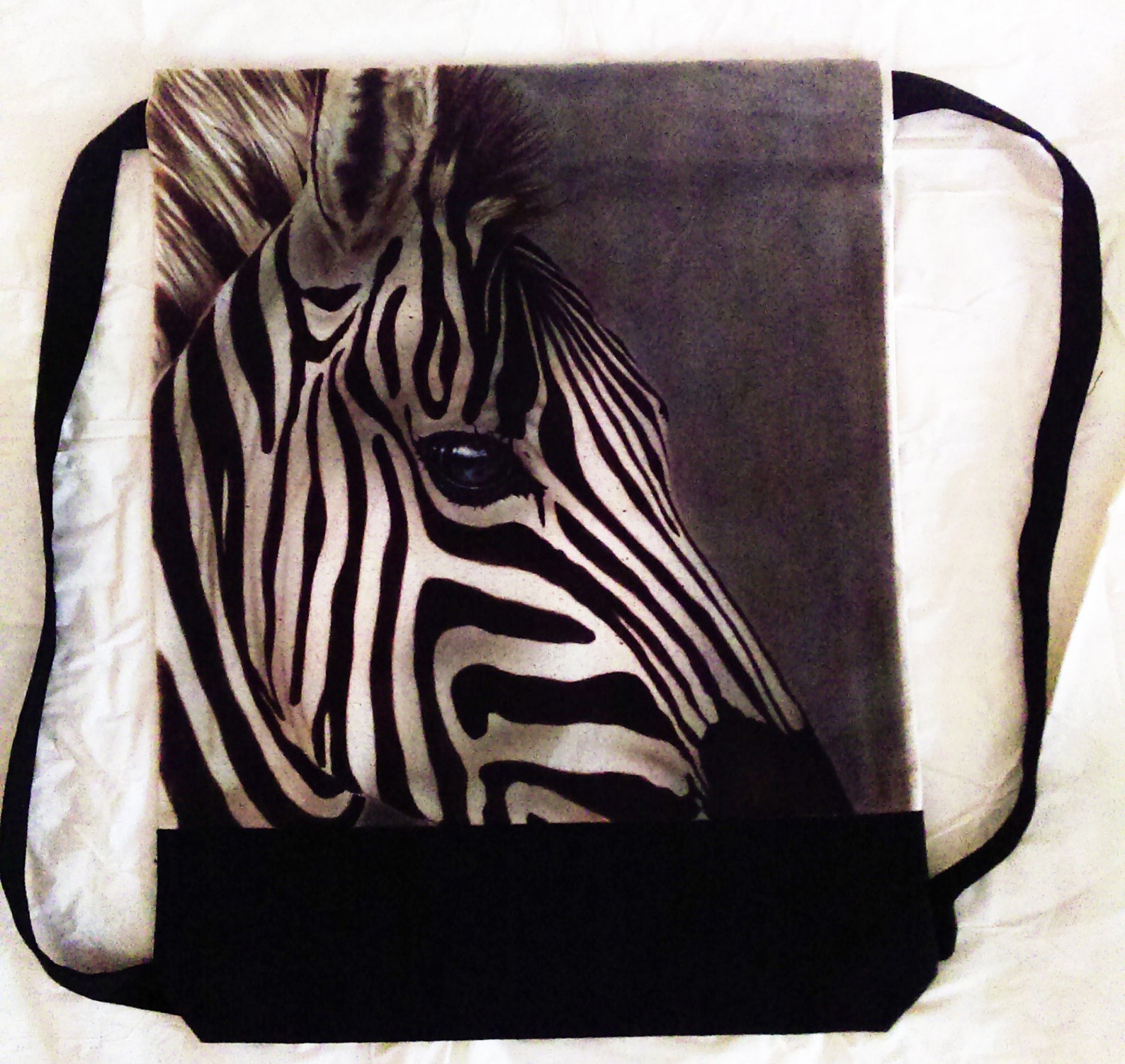 Zebra Hand Painted Backpack/sport Bag Airbrushed for Back to - Etsy