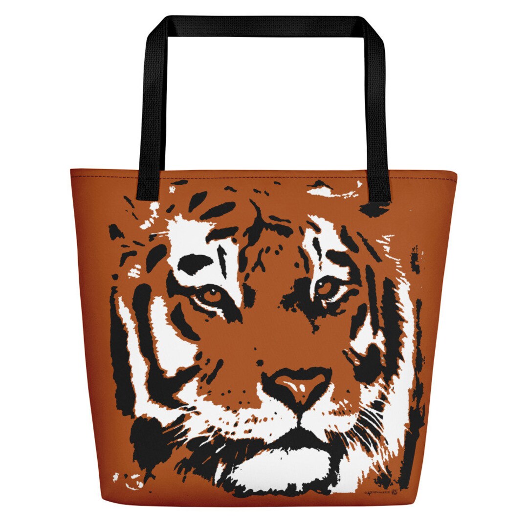 Tiger Big Orange Beach Bag for Tiger Lovers. Beach Tote - Etsy