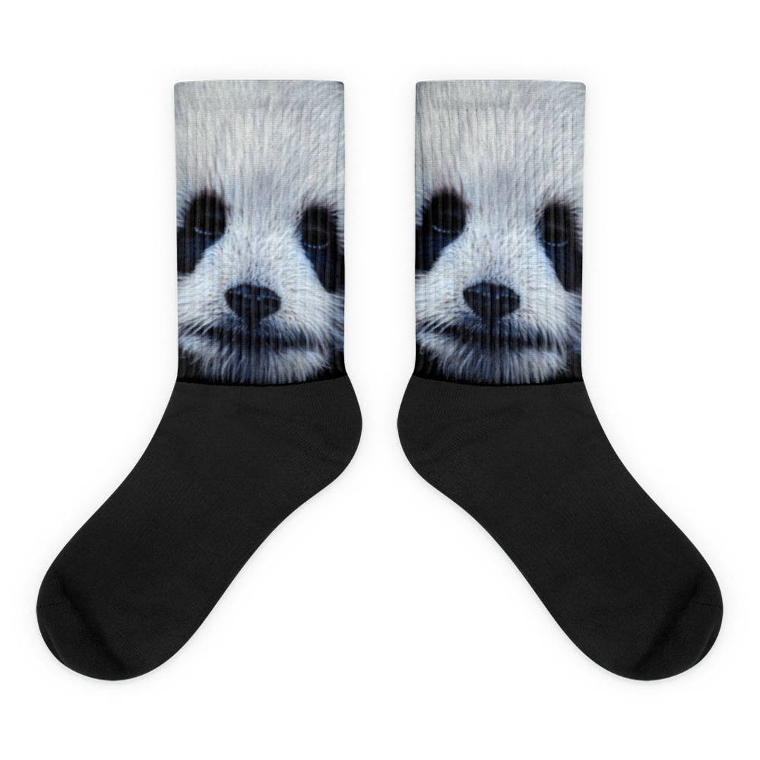 Giant Panda Bear Black Foot Animal Socks Thick Ribbing - Etsy