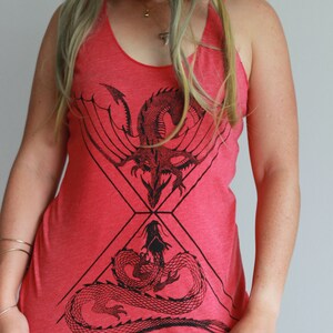 Queen of Dragons Tank Top Loose Fit Geometric Dragon Top. - Etsy
