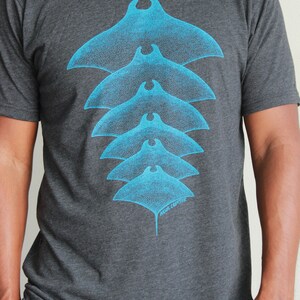 Manta Ray Tee Shirt Blue Screen Print on Soft T-shirts. Free | Etsy