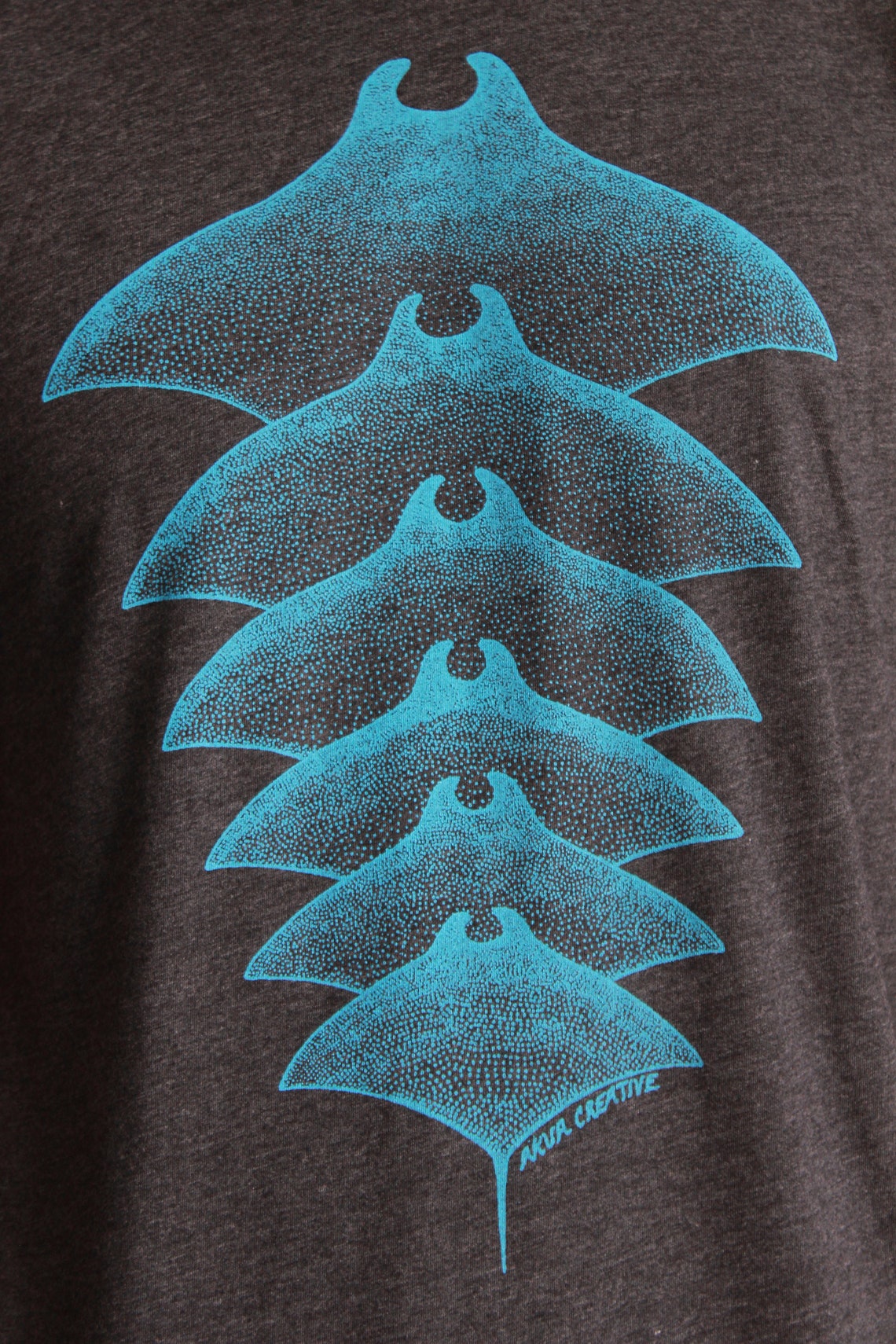 Manta Ray Tee Shirt Blue Screen Print on Soft T-shirts. Free | Etsy