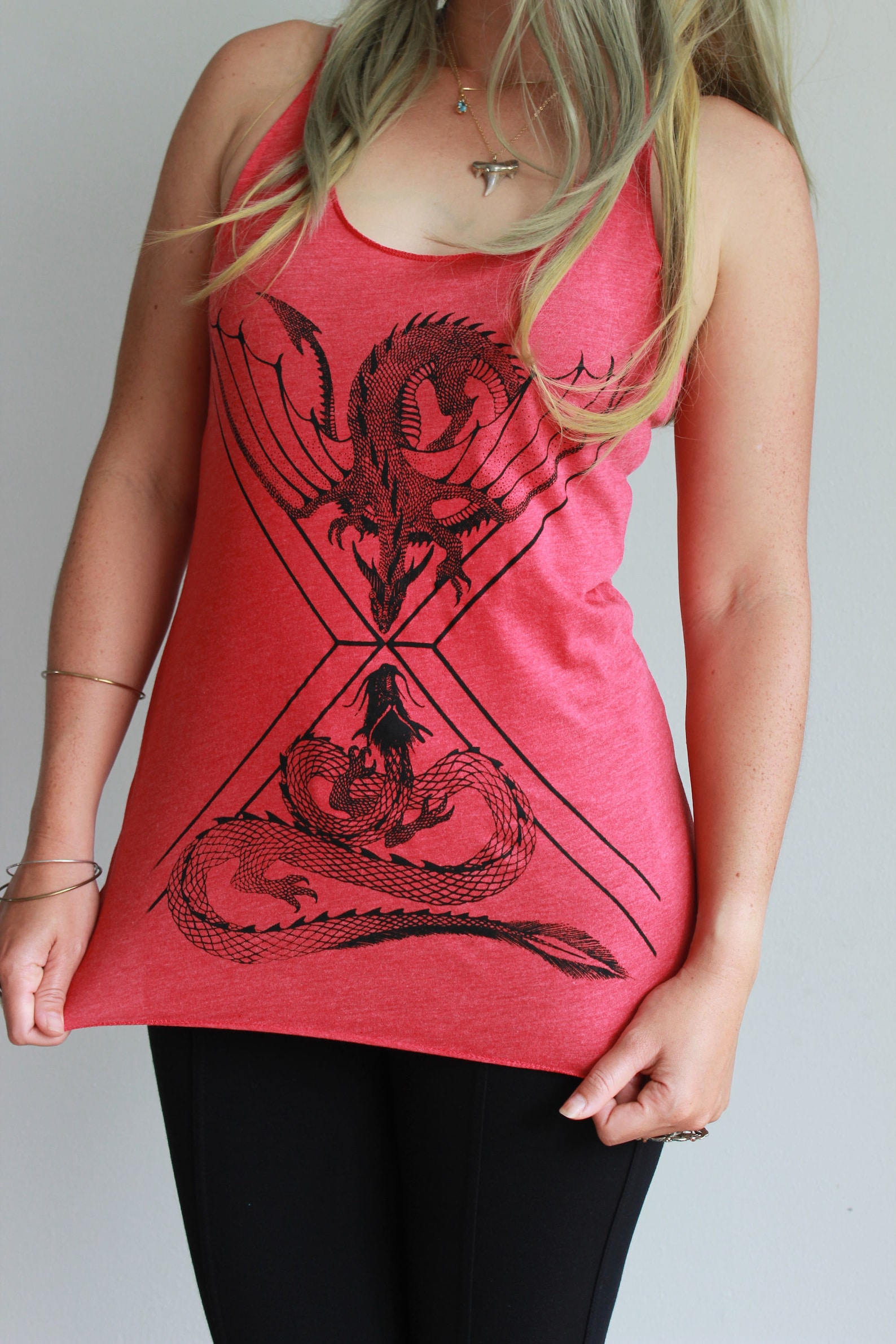 Queen of Dragons Tank Top Loose Fit Geometric Dragon Top. - Etsy