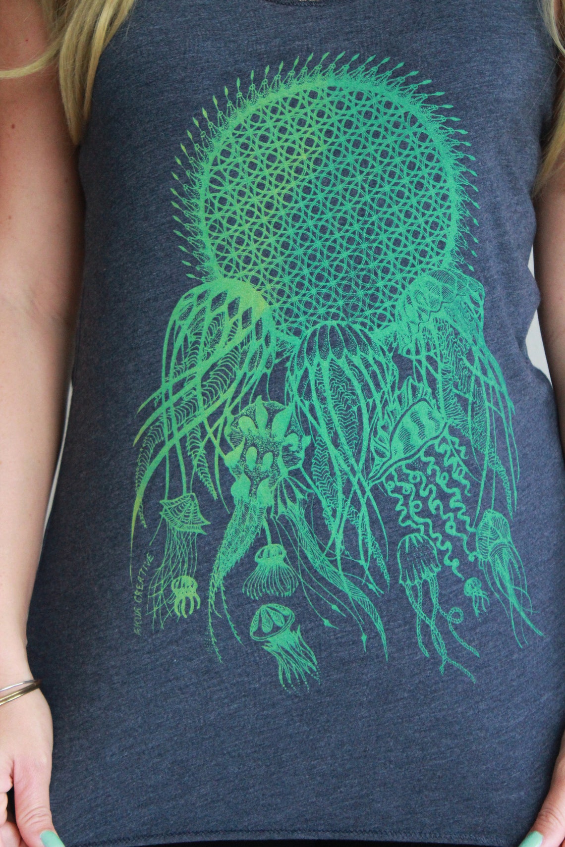 Flower of Life Jellyfish Tank Top Comfy Loose Fit Sacred - Etsy