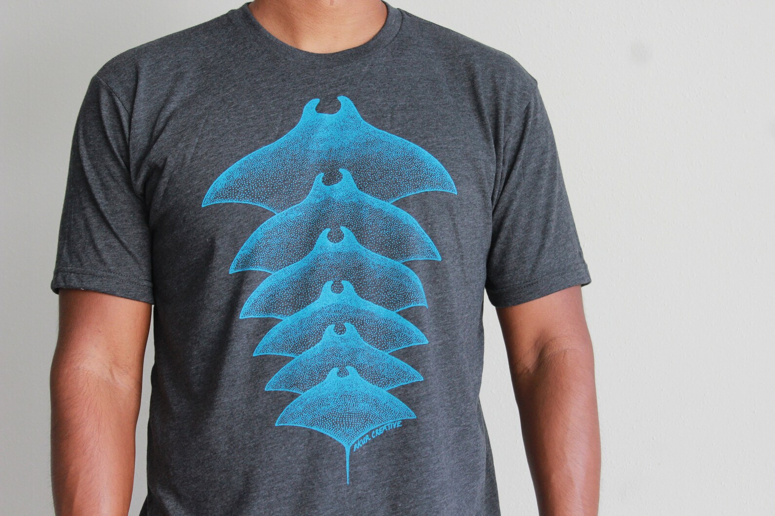 Manta Ray Tee Shirt Blue Screen Print on Soft T-shirts. Free | Etsy