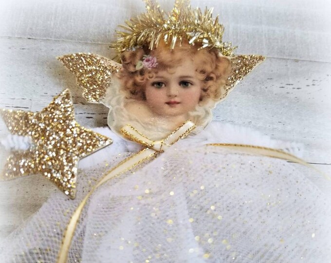Angel, Vintage Style Pipe Cleaner Angel Ornament, Bump Chenille Angel ...
