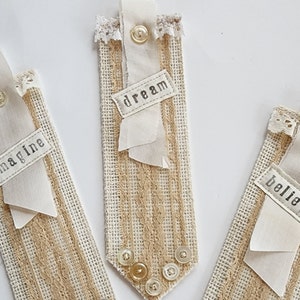 Bookmarks Handmade Shabby Burlap and Lace Bookmarks Journal - Etsy