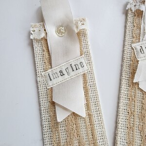 Bookmarks Handmade Shabby Burlap and Lace Bookmarks Journal - Etsy