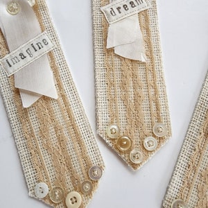 Bookmarks Handmade Shabby Burlap and Lace Bookmarks Journal - Etsy