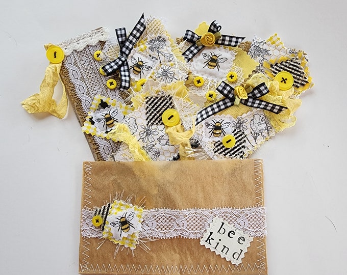 Bee Snippet Cluster Set, Yellow and Black Bee Kind Junk Journal ...
