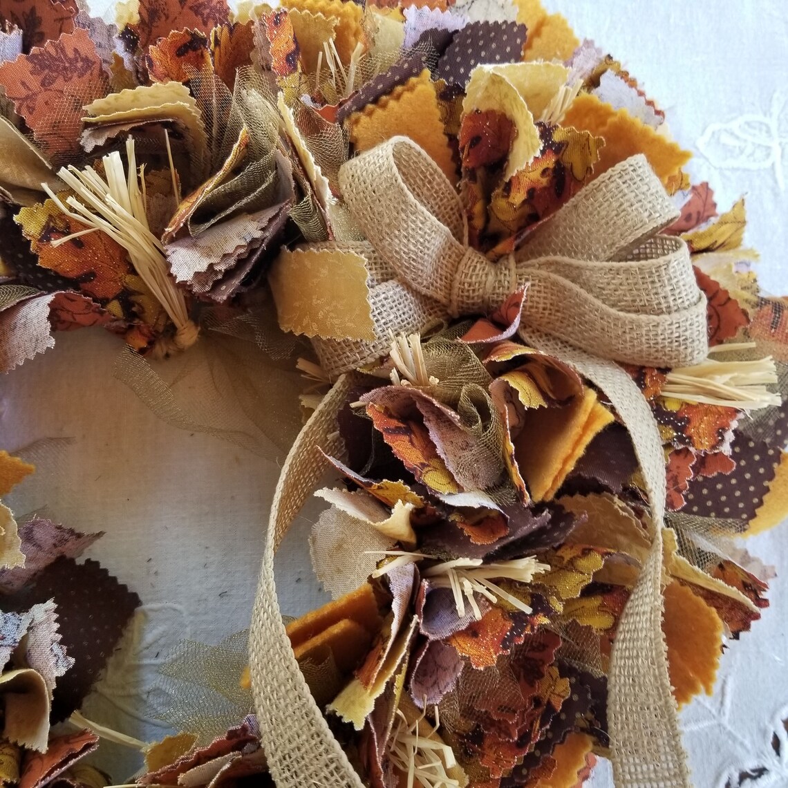 Fall Wreath Fall Heart Rag Wreath Indoor Fall Rag Wreath | Etsy