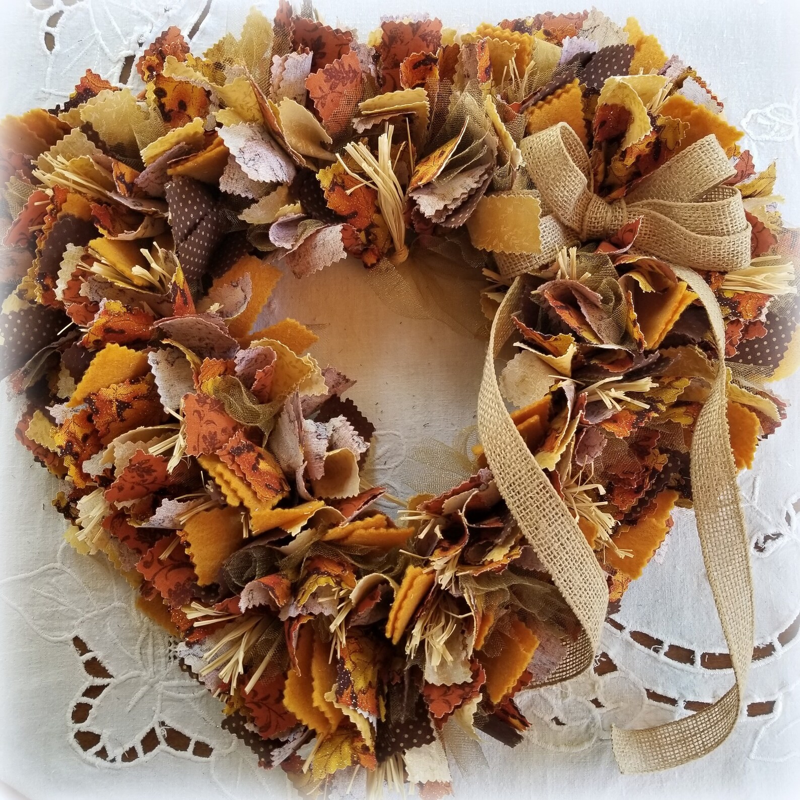 Fall Wreath Fall Heart Rag Wreath Indoor Fall Rag Wreath - Etsy