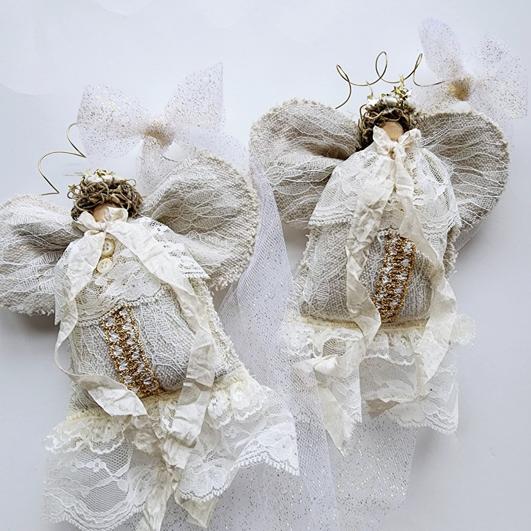 Angel, Vintage Inspired Angel Ornament, Guardian Angel, Shabby Style ...