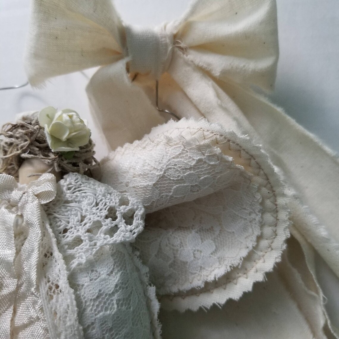 Angel Shabby Lace Angel With Rag Bow Handmade Angel | Etsy