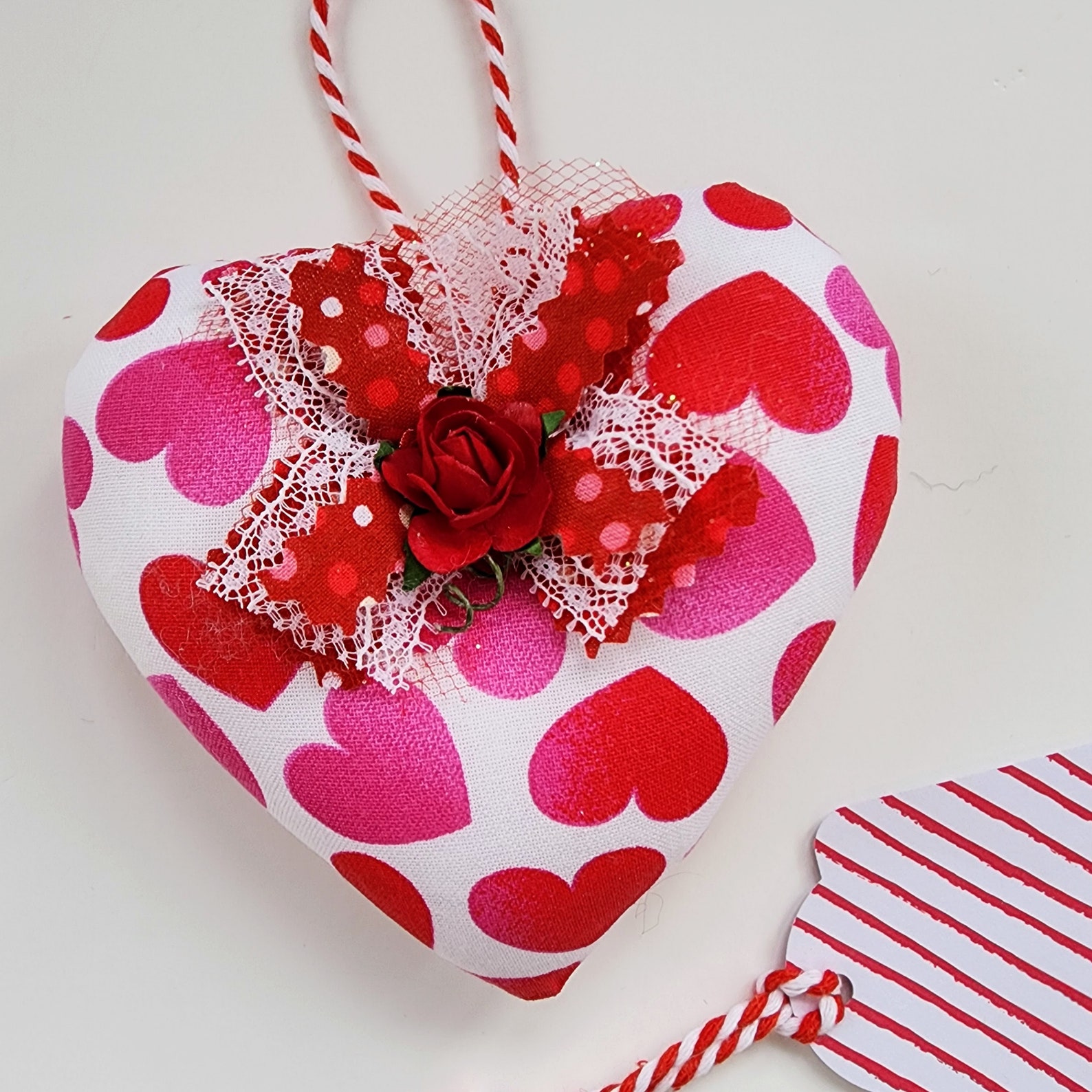Valentine's Day Hanging Heart Ornament 4 1/2 - Etsy